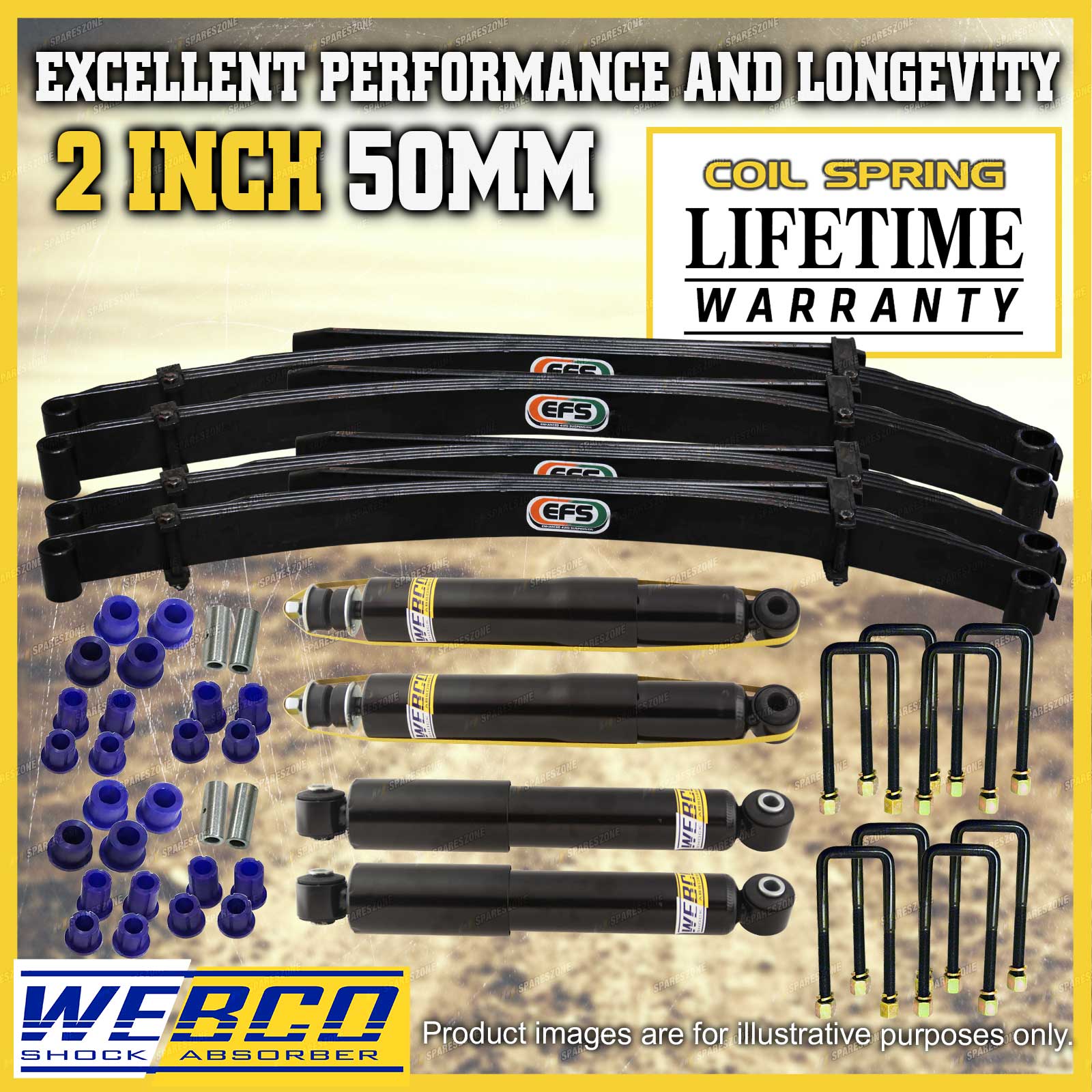 2 Inch Lift Kit Shock Absorbers EFS Leaf Springs for Suzuki Sierra ...