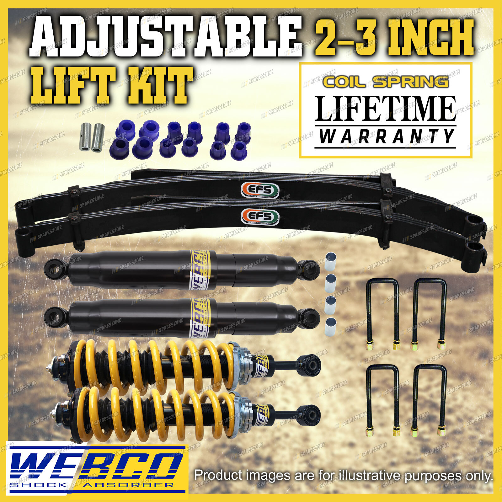 2"-3" Adjustable Assembled Lift Kit King Coil EFS Leaf for Holden ...