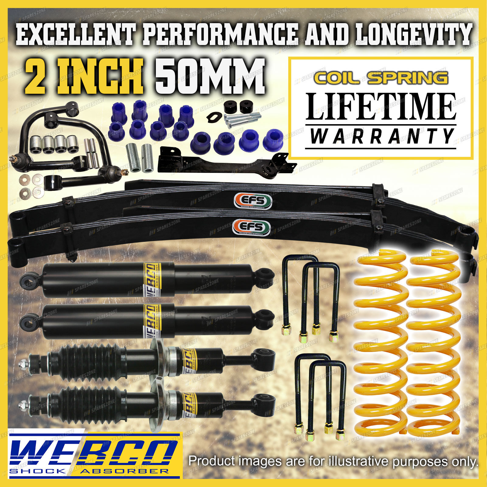 2" Lift Kit Shock King Coil EFS Leaf Control Arm Diff for Holden ...