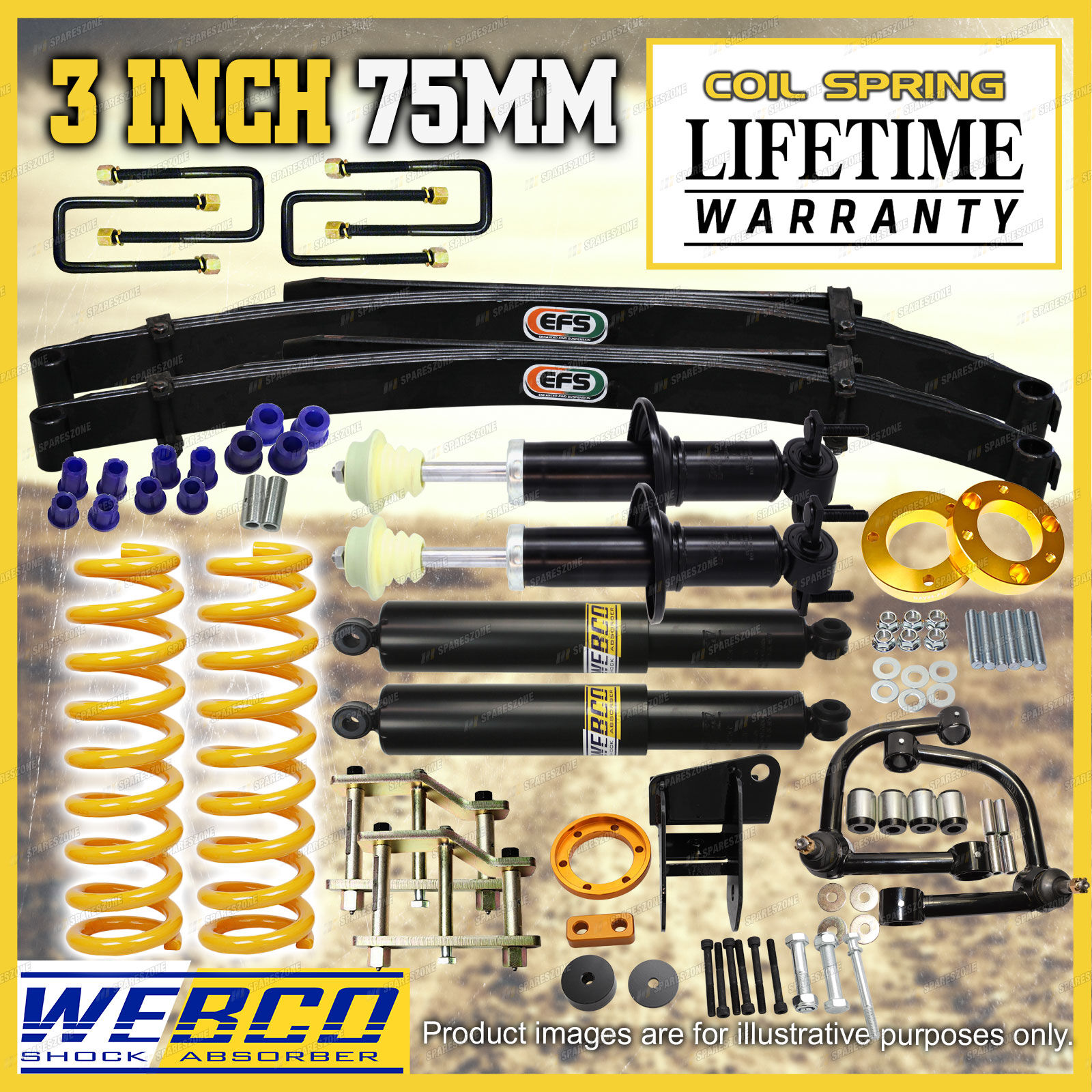 3" Lift Kit EFS Leaf Control Arm Diff Drop Shackle Spacer for Ford ...