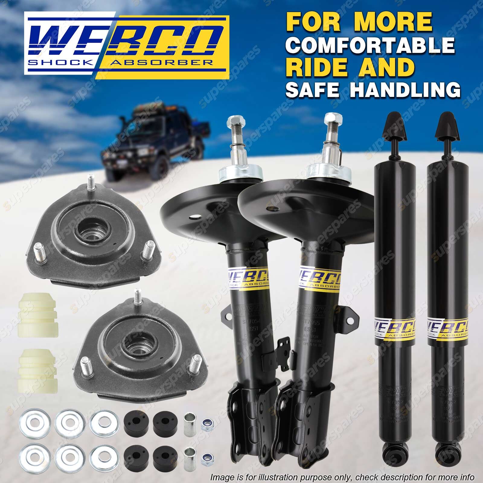 Front Rear Shock Strut Mount Bearing Kit for Toyota RAV 4 ACA20 ACA21 ...