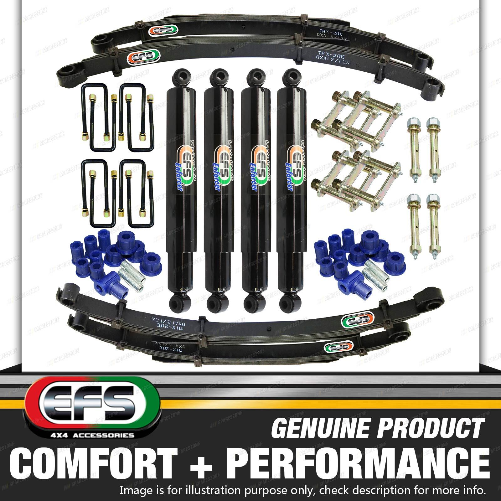 50mm Lift Kit EFS Shock + Leaf Springs for NISSAN PATROL MK SWB SQUARE ...