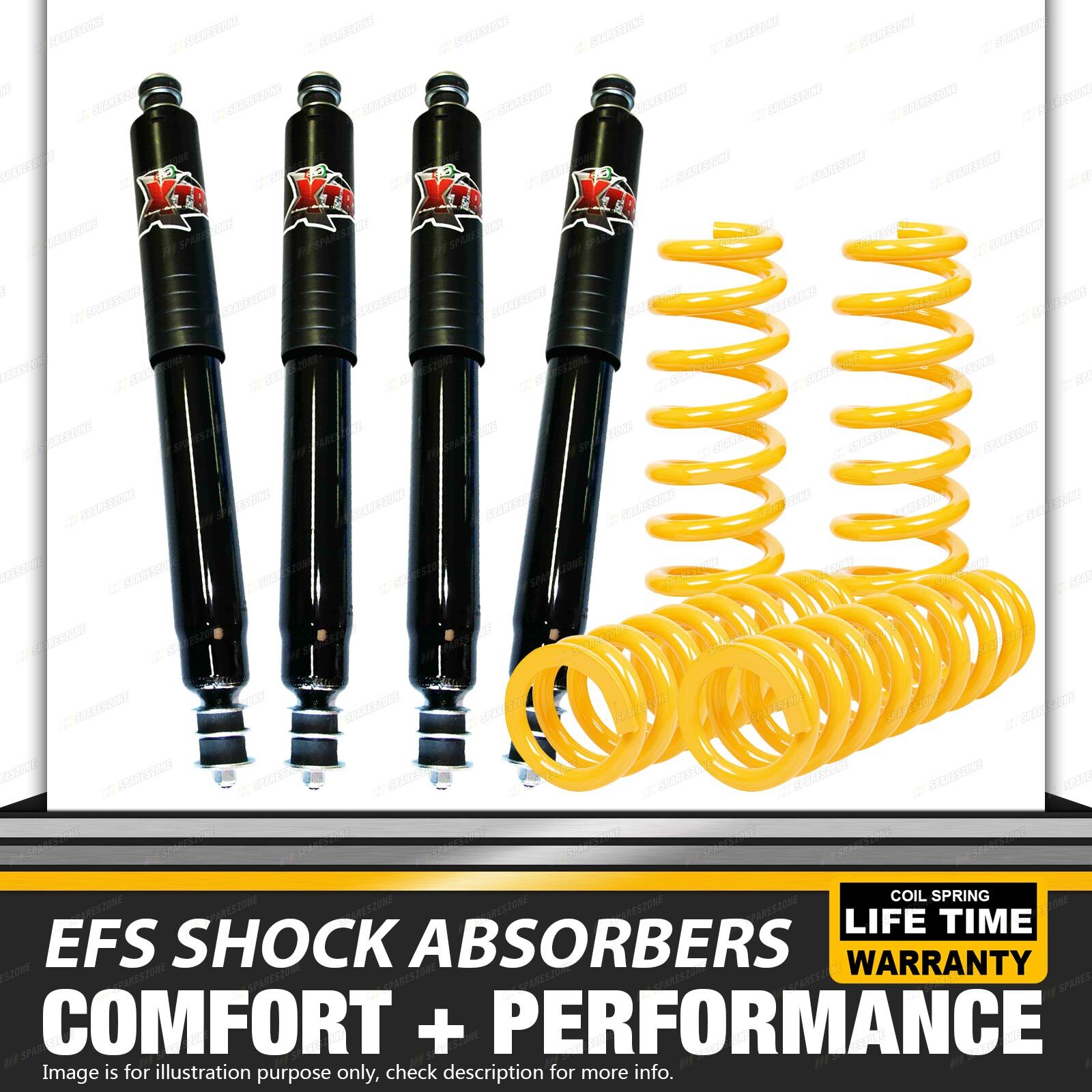 100mm Lift EFS Shocks + Coil Spring for TOYOTA LANDCRUISER HZJ FZJ 105 ...