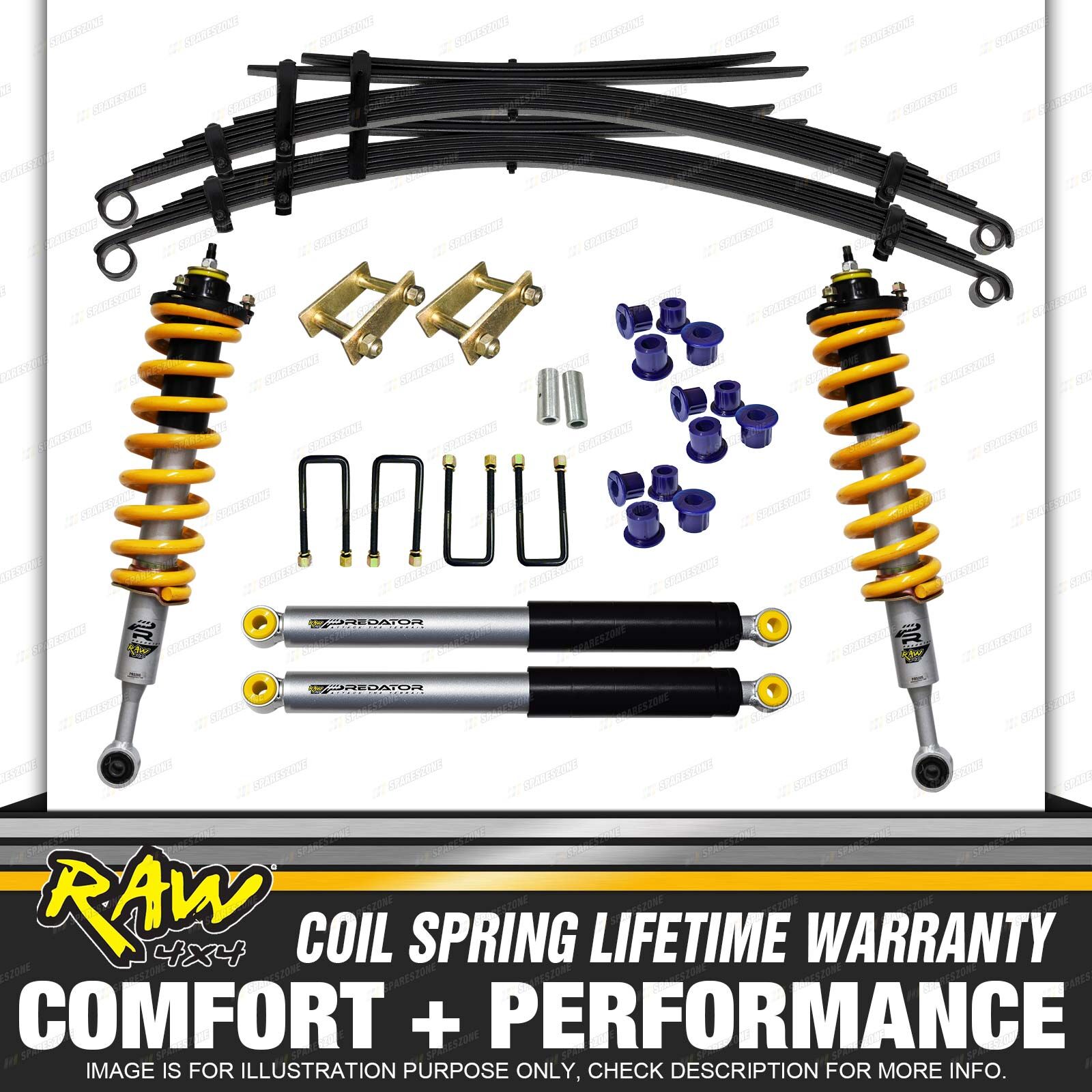 RAW Pre Assembled Strut Shock Leaf Springs for ISUZU D MAX 2"50mm Lift ...